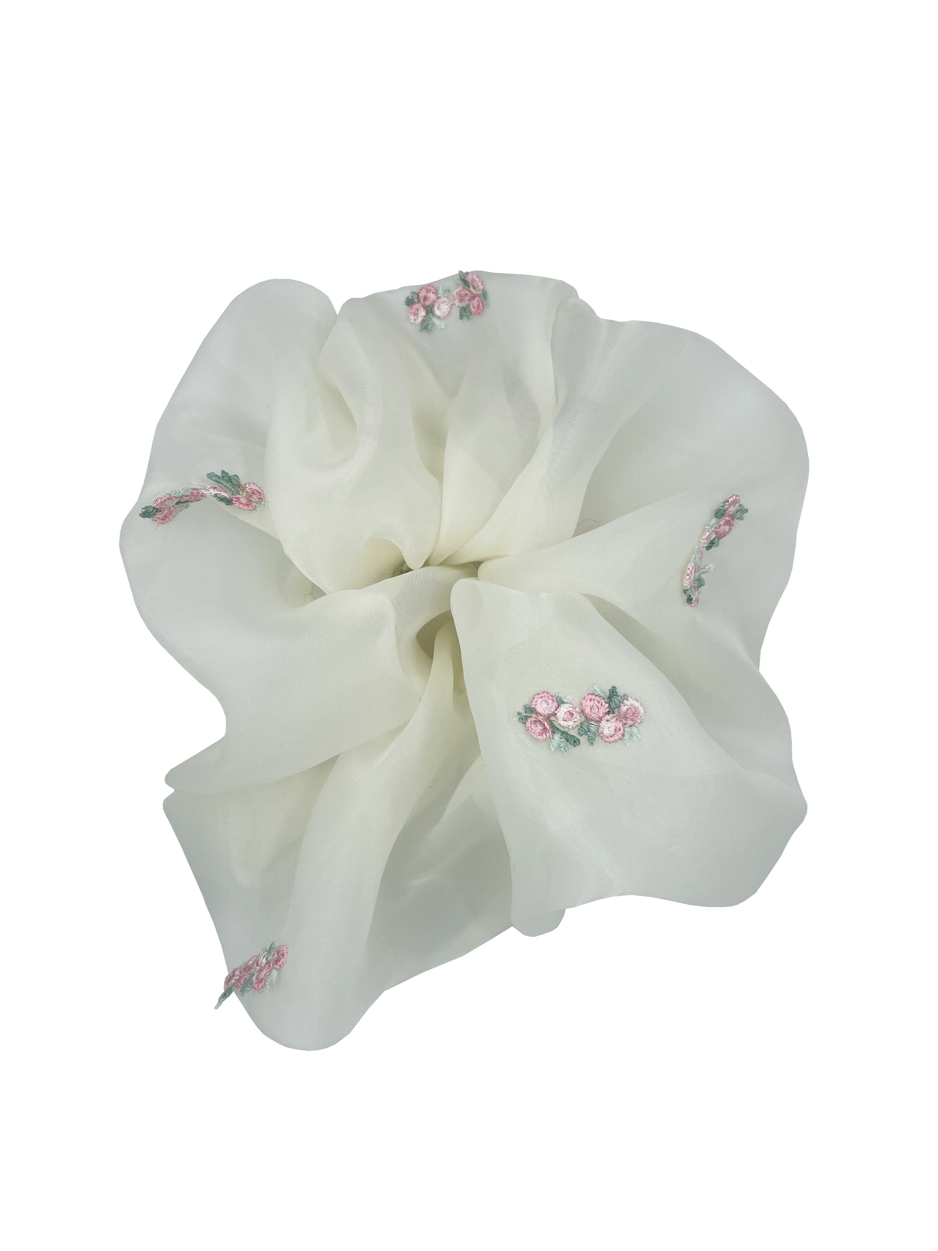 Organza scrunchie with flowers – Brothers & Sisters Paris